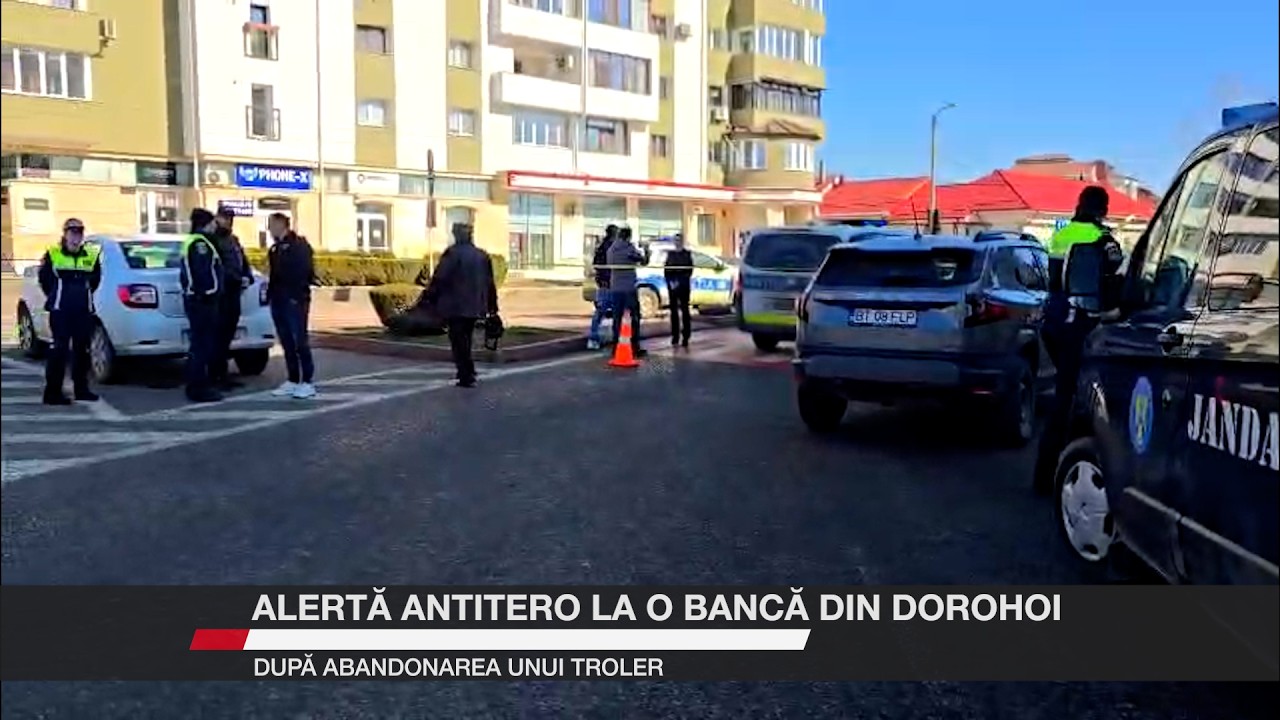 Alertă antitero la o bancă din Dorohoi după abandonarea unui troler ...